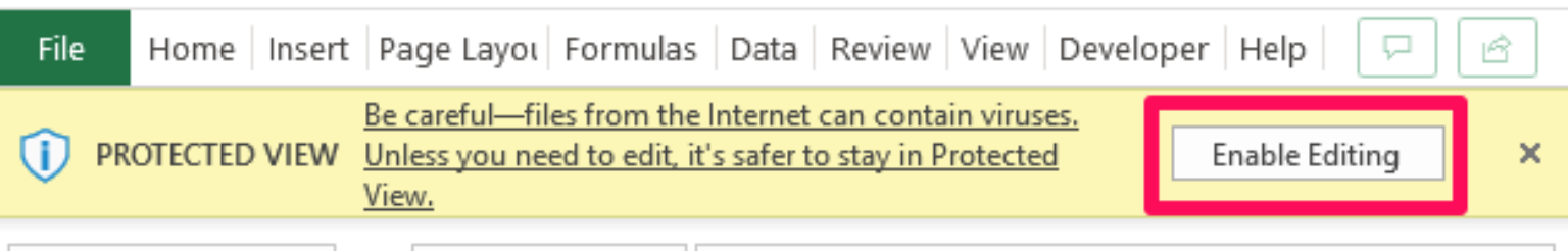 How to Turn Off Protected View and Enable Editing in Excel